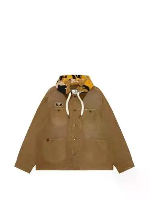 AAPE BY *A BATHING APE Logo-print Corduroy-collar Jacket - Brown