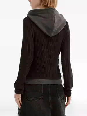 MUSIUM DIV. Ribbed Logo-print Hoodie