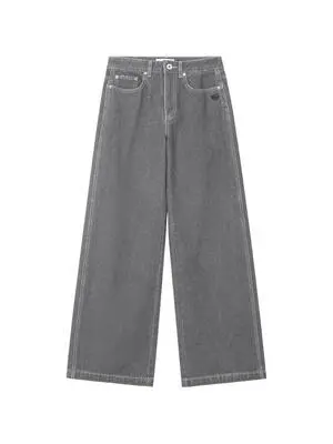 CHOCOOLATE Logo-patch Wide-leg Jeans - Grey