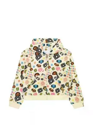 A BATHING APE Baby Milo Graphic-print Zip-up Hoodie - Neutrals