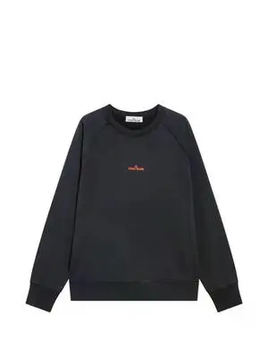 Stone Island Logo-embroidered Raglan-sleeve Sweater - Grey