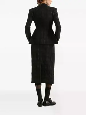 Dolce & Gabbana Wool-blend Check Bouclé Midi Skirt