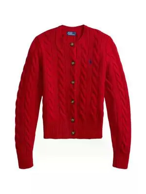 Polo Ralph Lauren Cable-knit Embroidered-logo Cardigan