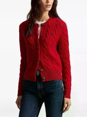Polo Ralph Lauren Cable-knit Embroidered-logo Cardigan