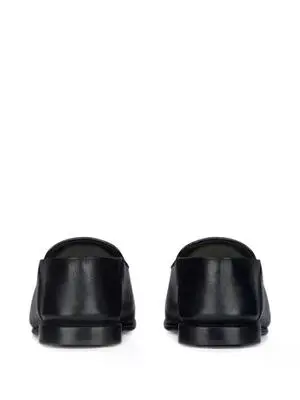 Givenchy Label Loafers In Leather And Canvas