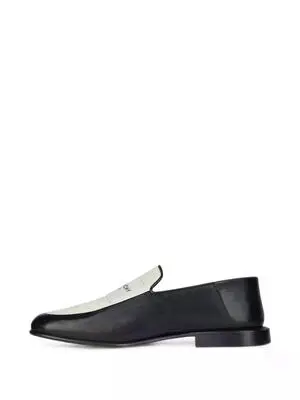 Givenchy Label Loafers In Leather And Canvas