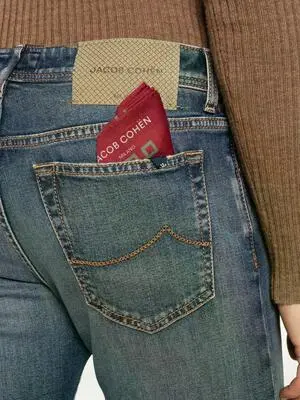 Jacob Cohen Logo-patch Whiskered Jeans
