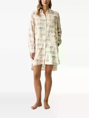 Dkny Logo-print Button-up Nightshirt