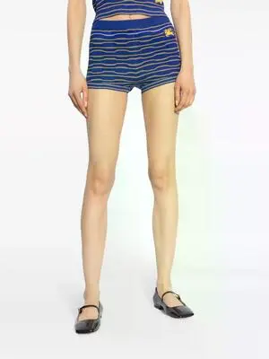 Burberry Striped Knitted Mini Shorts - Blue