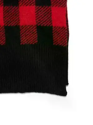 N°21 Check-pattern Ribbed-trim Scarf