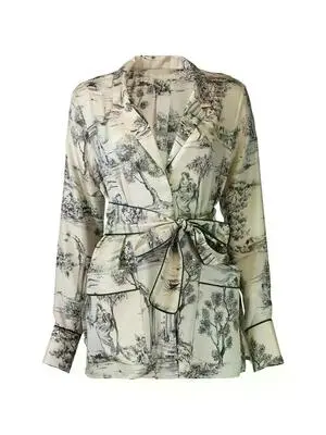 DMN PARIS Ava Toile De Jouy Blouse - Neutrals