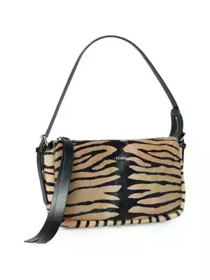 Fendi Small Zip Tiger-print Leather Shoulder Bag