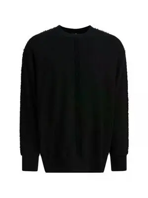Comme Des Garçons Raw-edge Long-sleeve Cotton Sweatshirt - Black