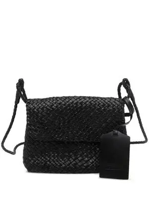 IBELIV Paris Woven Leather Cross Body Bag - Black