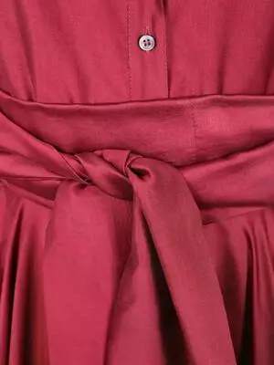 DRHOPE Belted Flared-skirt Midi Dress
