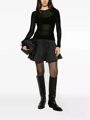 Majestic Filatures Semi-sheer Long-sleeve T-shirt - Black