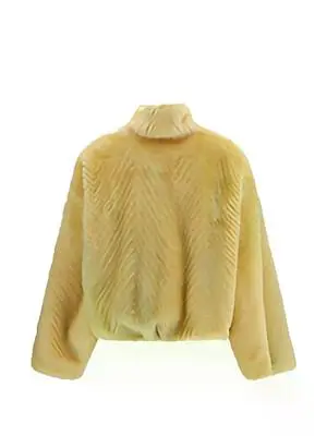 FORTE_FORTE Chevron Faux Fur Jacket