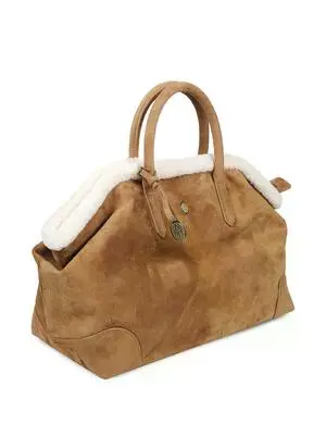 Ash Jacqueline Shearling-trim Tote Bag