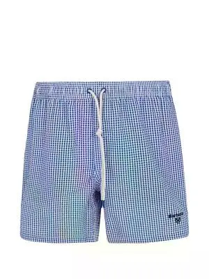 Barbour Gingham Seersucker Swim Shorts - Blue