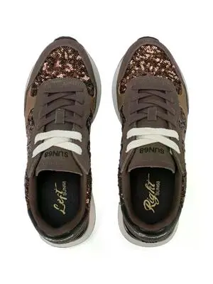 SUN 68 Big Ally Sequin-embellished Panelled Sneakers