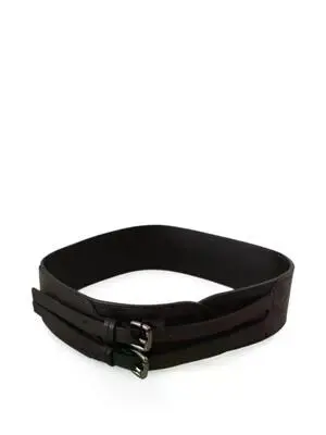Costume National Double-buckle Logo-embossed Belt