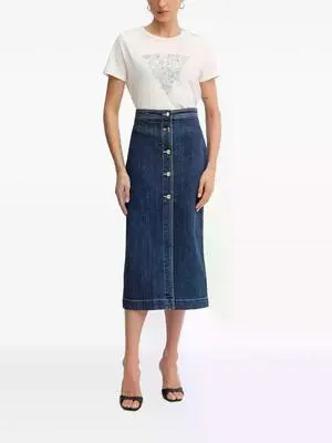 SILVIAN HEACH Button-up Midi Skirt - Blue