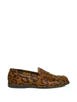 Liviana Conti Guia Leopard-print Pony-hair Loafers - Brown