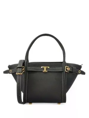 TOD'S T Timeless Pebbled-leather Tote Bag - Black