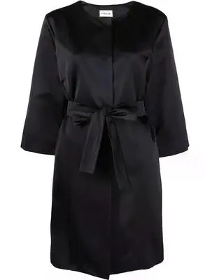 P.a.r.o.s.h Satin-finish Belted Coat Dress