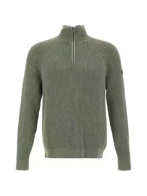 RRD Cotton 7 Techno Wash Half-zip Rib-knit Sweater - Green