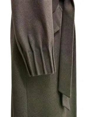 POCHE PARIS Faux-fur Collar Belted Coat