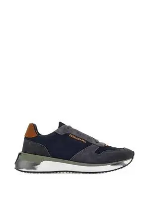 FERRAGAMO Mixed-material Sneakers - Blue