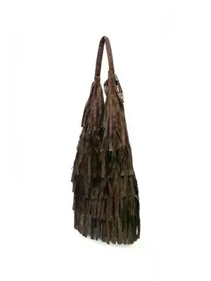 LA MILANESA Aretha Fringe-detailed Shoulder Bag - Brown