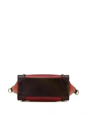 Celine 2013 Nano Tricolor Leather Luggage Tote Satchel - Red