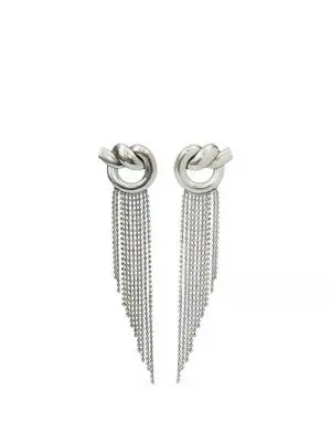 Isabel Marant Étoile Knot-detail Rhinestone-fringe Earrings - Silver
