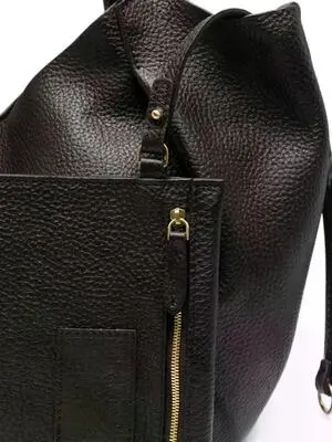 THE BRIDGE Grained-leather Shoulder Bag