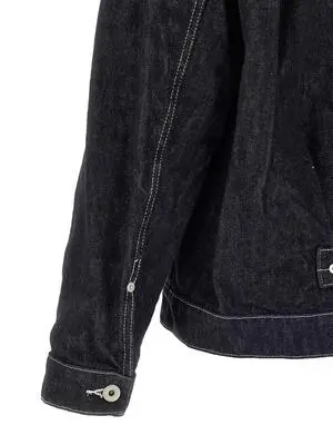 Comme Des Garçons Pleated-detail Denim Jacket