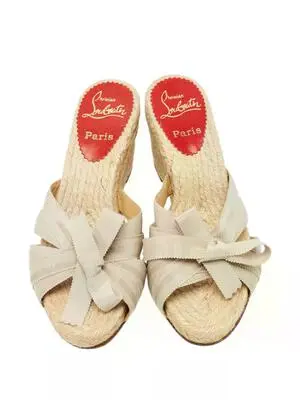 CHRISTIAN LOUBOUTIN Tibur Bow Wedge Sandals