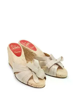 CHRISTIAN LOUBOUTIN Tibur Bow Wedge Sandals