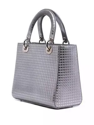 Dior 2015 Medium Metallic Patent Microcannage Lady Satchel