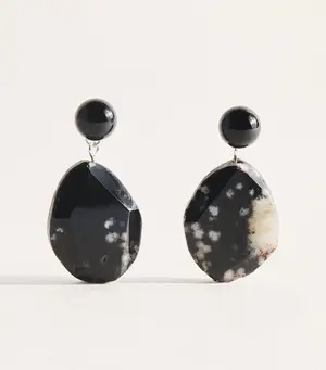 Completedworks Sterling Agate And Onyx Drop Earrings