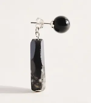 Completedworks Sterling Agate And Onyx Drop Earrings