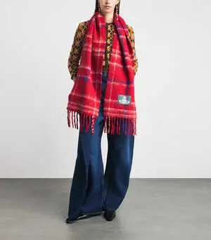 VIVIENNE WESTWOOD Alpaca-blend Check Orb Scarf