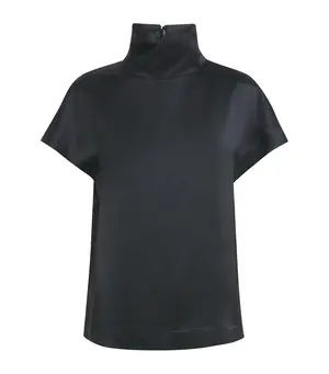 ANINE BING High-neck Samson Top - Black