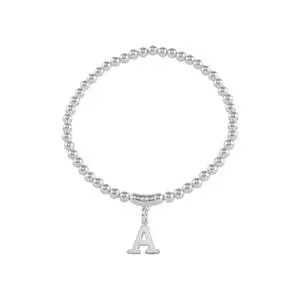VON TRESKOW Stretchy Initial Bracelet - Silver