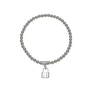 VON TRESKOW Stretchy Bracelet With Padlock - Silver
