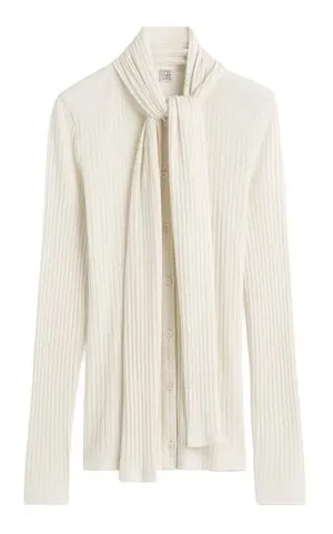 TOTÊME Bow Ribbed Knit Top M