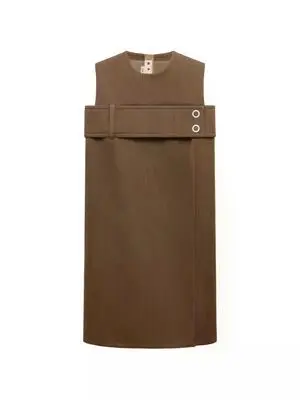 Marni Wool Dress With Belted Bust - Brown