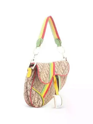 Dior Vintage Rasta Saddle Bag Diorissimo Canvas Medium Shoulder Bag