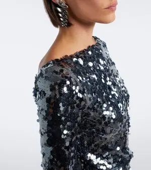 Christopher Esber Lace-trimmed Sequined Paneled Gown